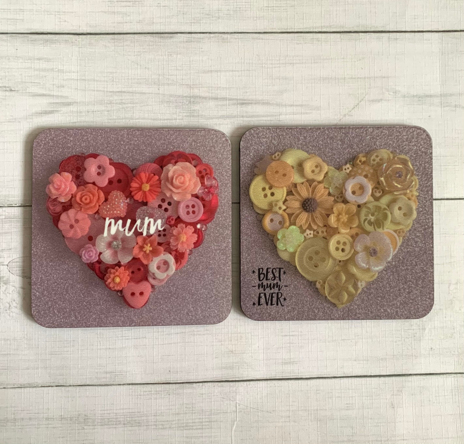 PRINTED Individual Mum Coasters Love You Mummy Coaster New | Etsy