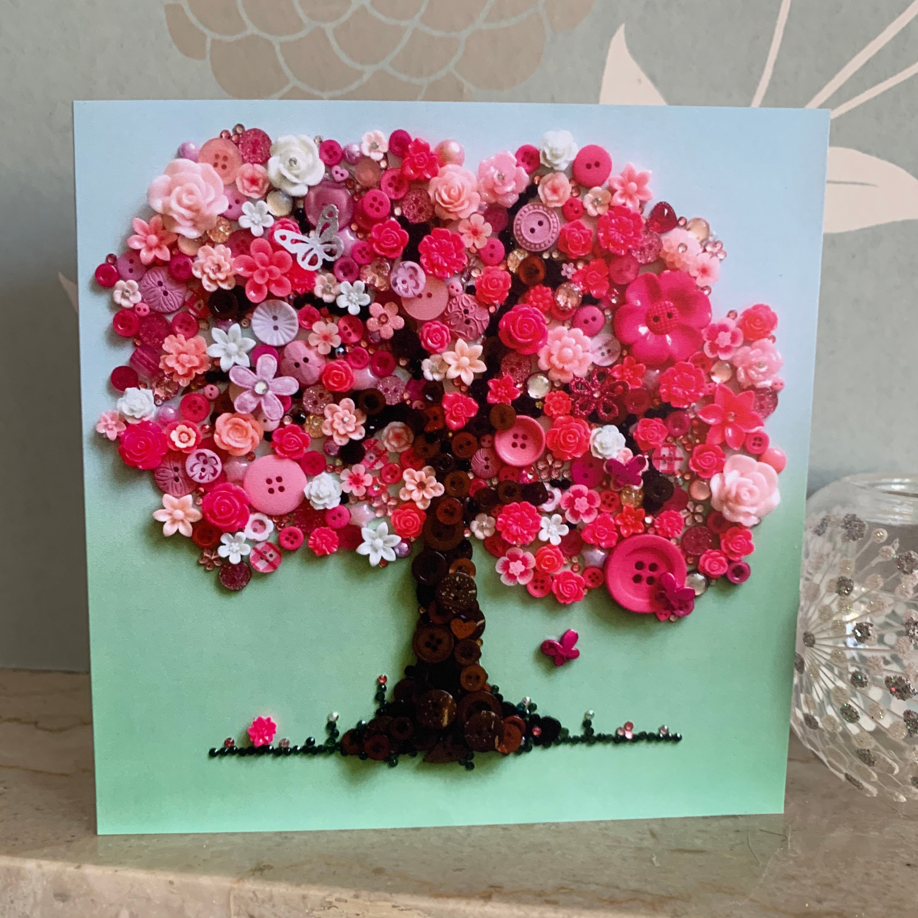 PRINTED Blossom Tree Card Tree Print Card Pink Tree Card - Etsy