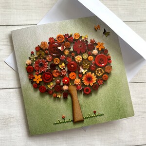 PRINTED (not 3D) Set of 4 Tree Art Cards, 14x14cm Tree Art Card Set ...