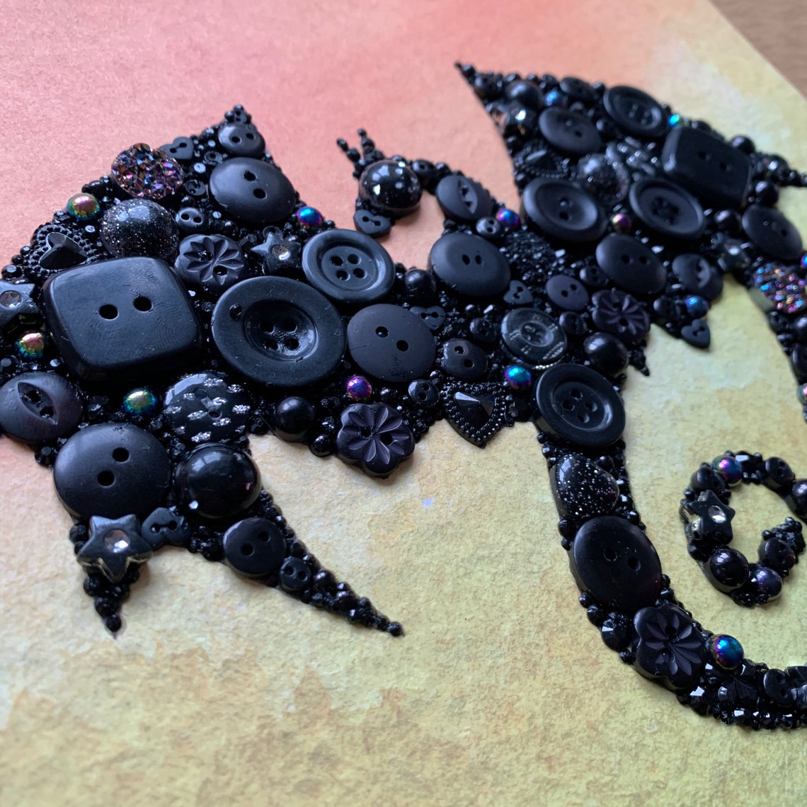 The Button Dragon Button Art Dragon Gift Dragon Wall Art - Etsy