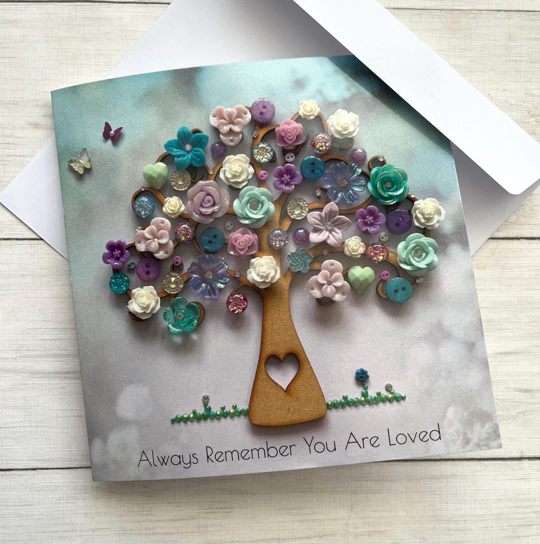 PRINTED (NOT 3D) Love Quote Tree Art Print Cards, Sentiment Greeting ...