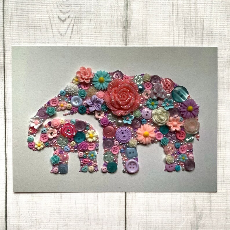 Set of 4 PRINTED Elephant Postcards Elephant Postcard Pack | Etsy
