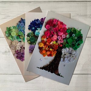 Set of 3 PRINTED (not 3D) Tree Postcards, Tree Art Postcard Pack ...