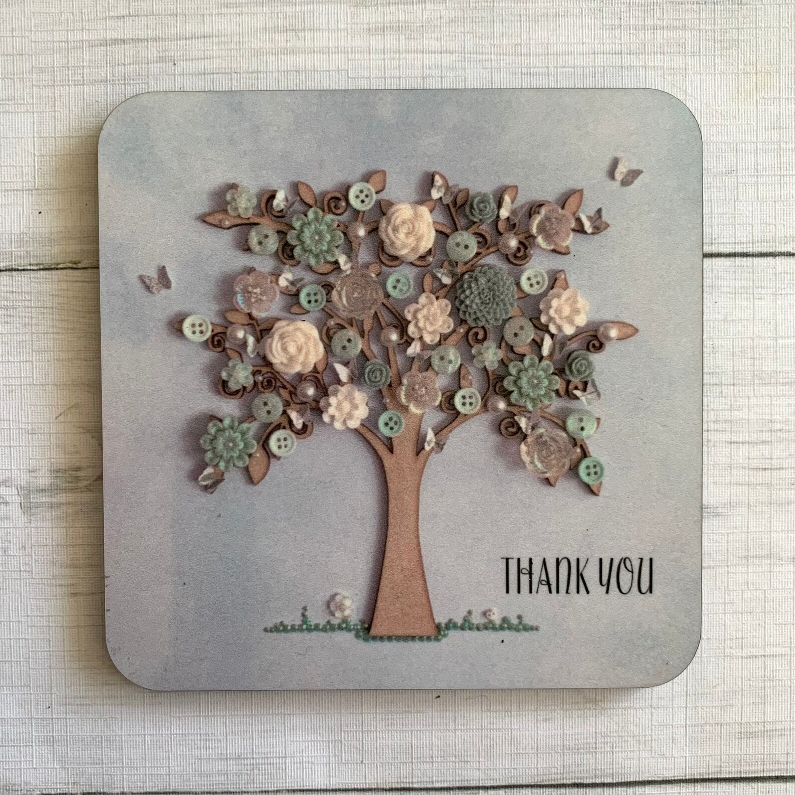 PRINTED Individual Thank You Tree Art Coasters Tree Art - Etsy