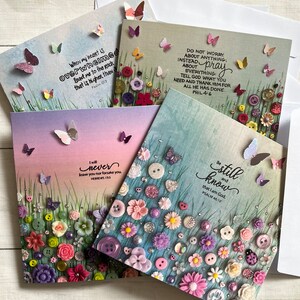 PRINTED (not 3D) Set of 4 Bible Verse Cards, 14x14cm Art Card Set ...