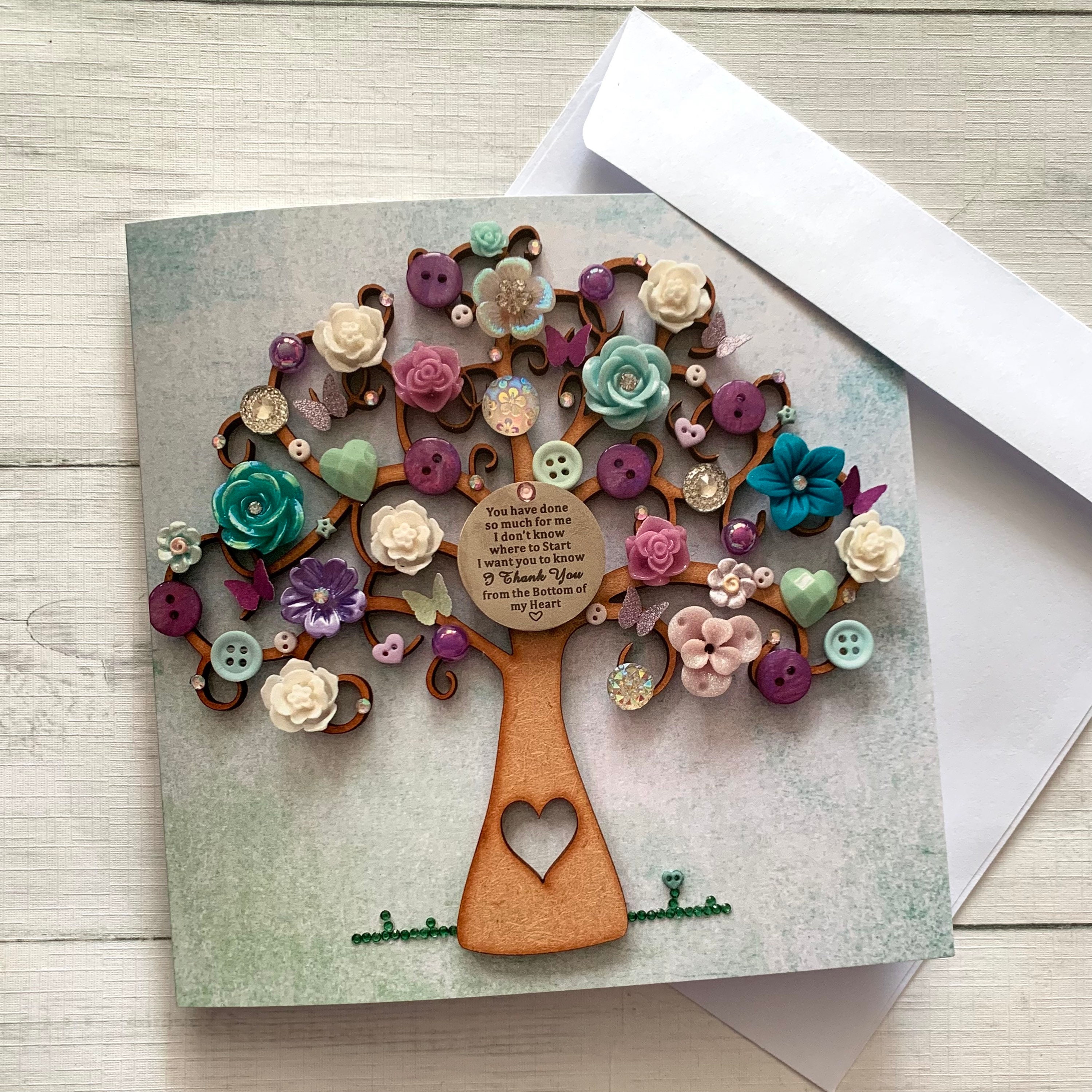 PRINTED Thank You Quote Card Flat Tree Printed Cards Thank | Etsy