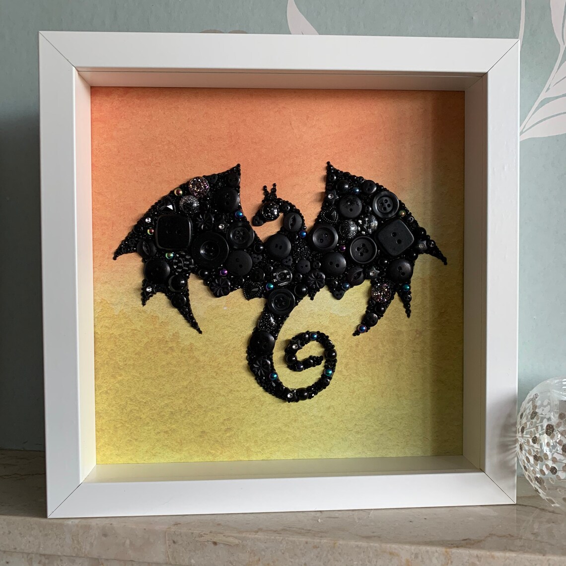 The Button Dragon Button Art Dragon Gift Dragon Wall Art | Etsy