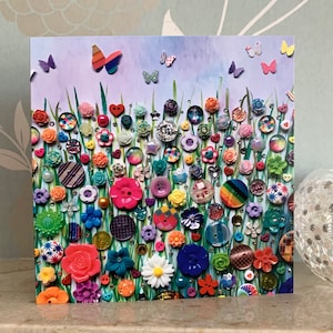 PRINTED Rainbow Meadow Greeting Cards, Flat Printed Cards, Rainbow ...