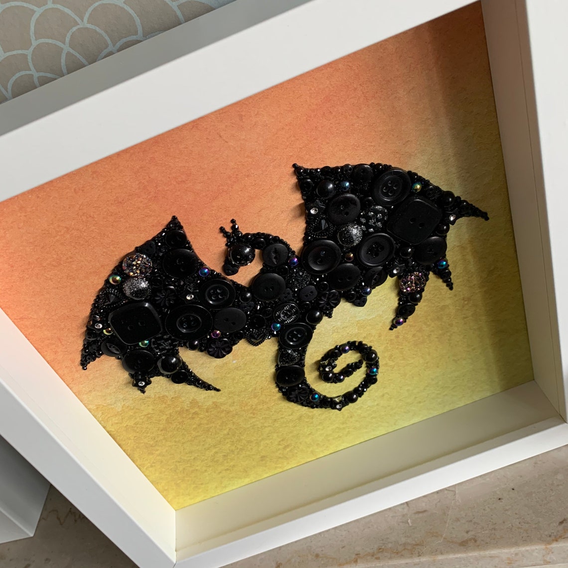 The Button Dragon Button Art Dragon Gift Dragon Wall Art | Etsy