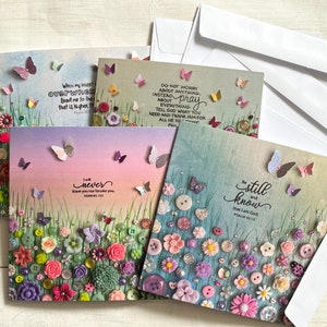 PRINTED (not 3D) Set of 4 Bible Verse Cards, 14x14cm Art Card Set ...
