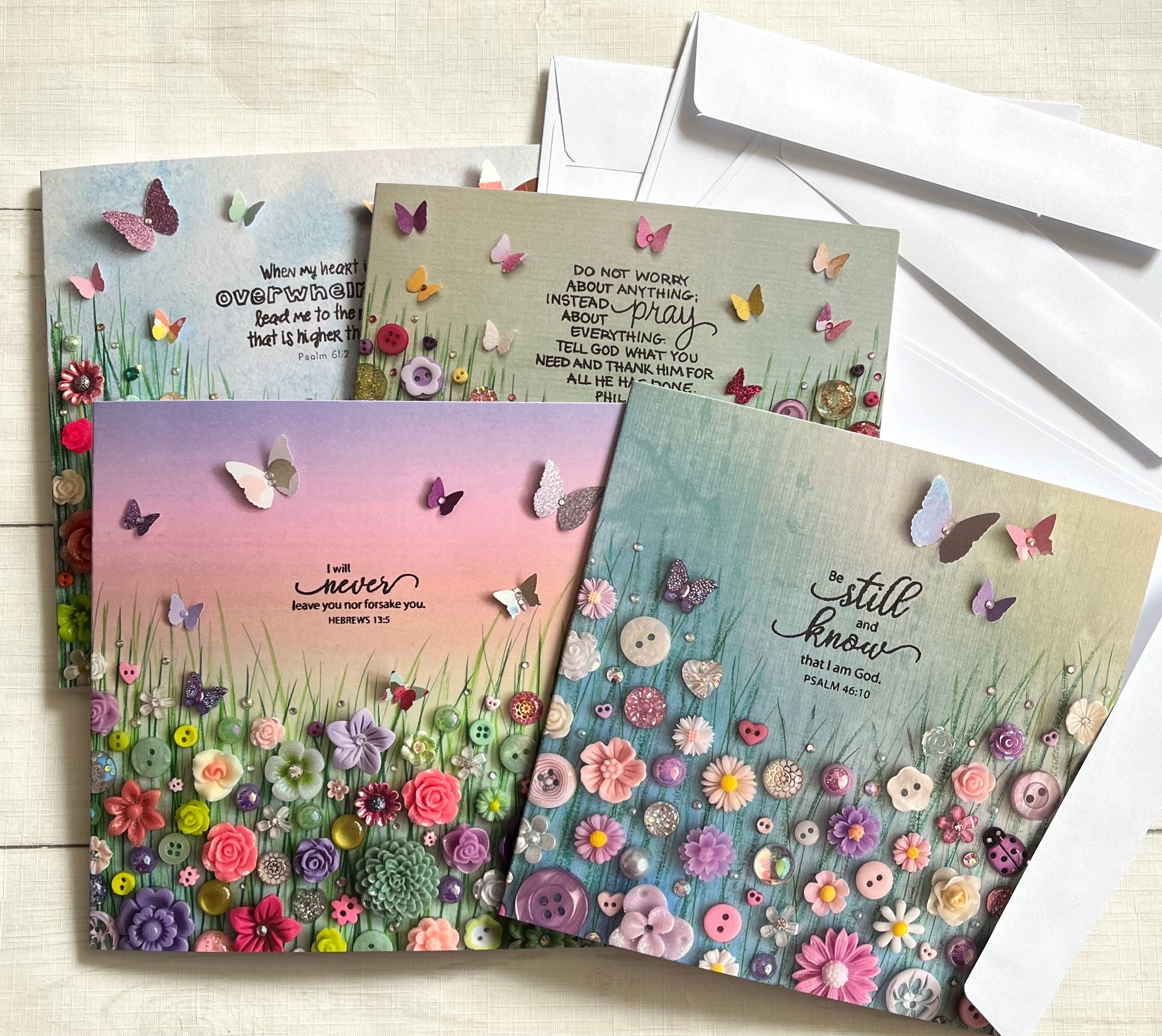 PRINTED (not 3D) Set of 4 Bible Verse Cards, 14x14cm Art Card Set ...