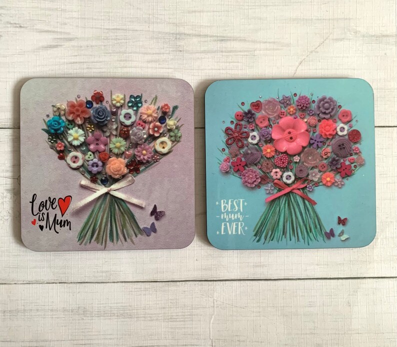 PRINTED Individual Mum Coasters Love You Mummy Coaster New | Etsy