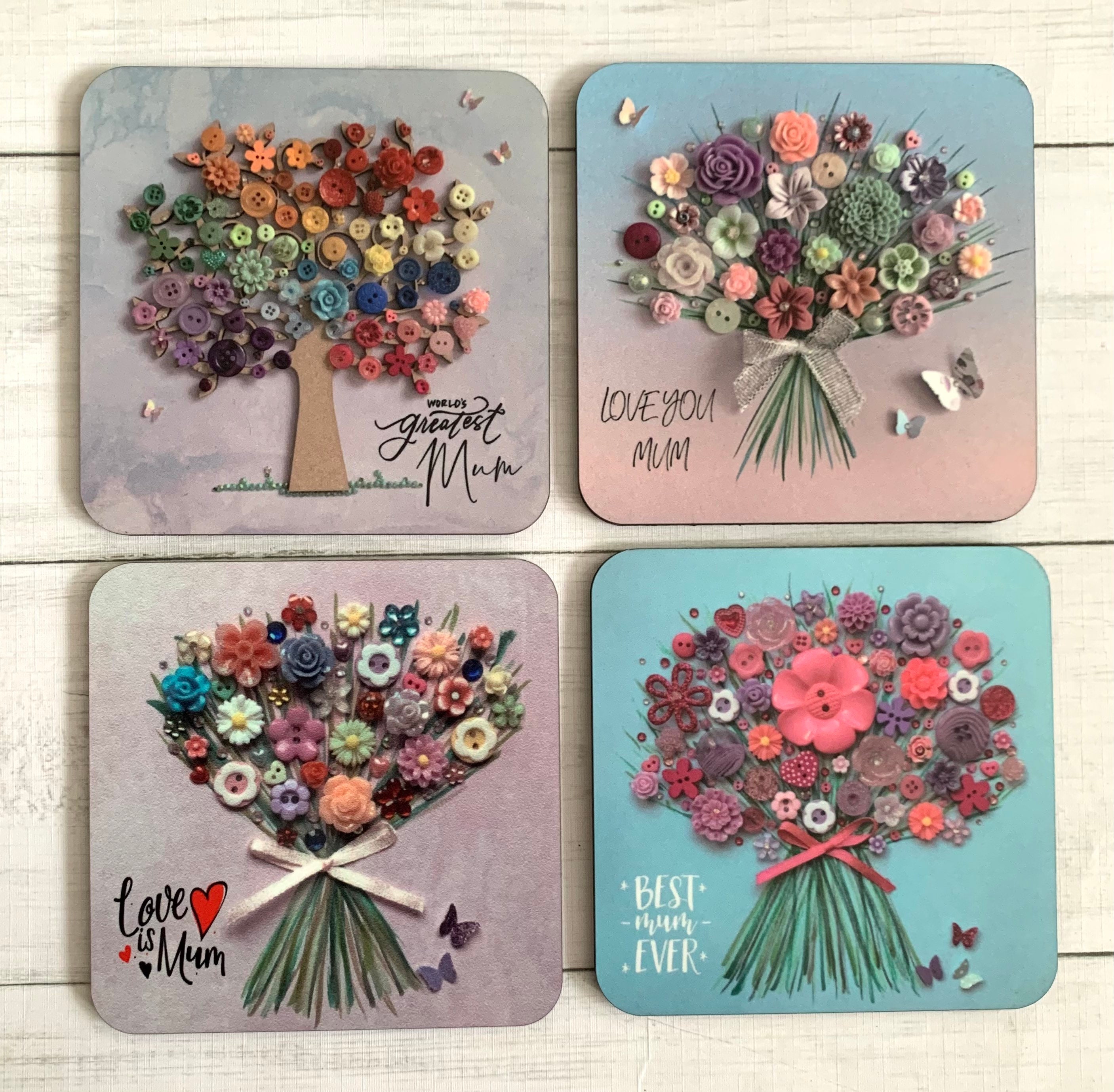 PRINTED Individual Mum Coasters Love You Mummy Coaster New | Etsy