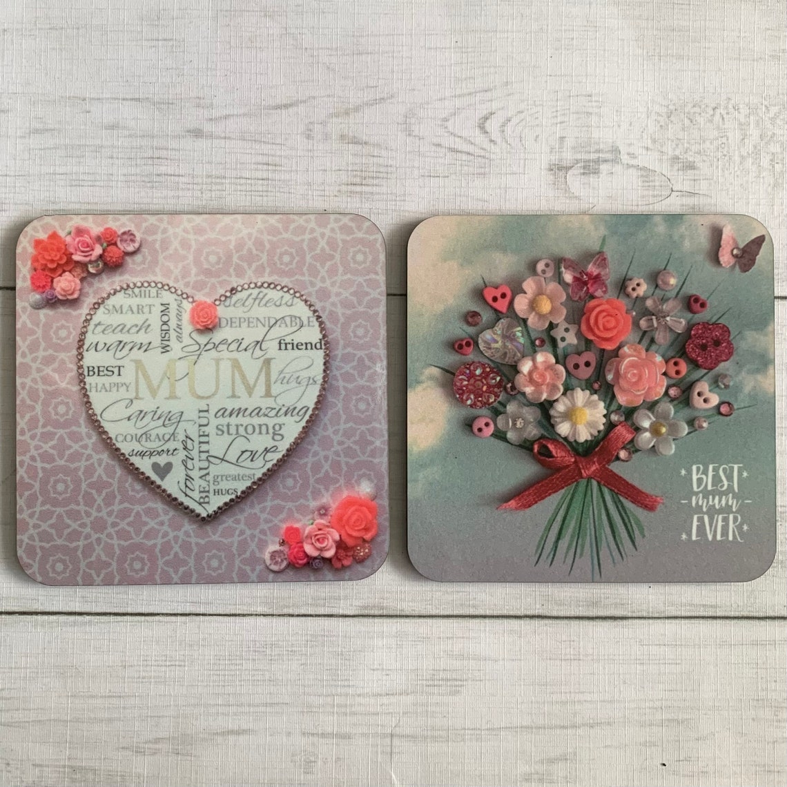 PRINTED Individual Mum Coasters Love You Mummy Coaster New | Etsy UK
