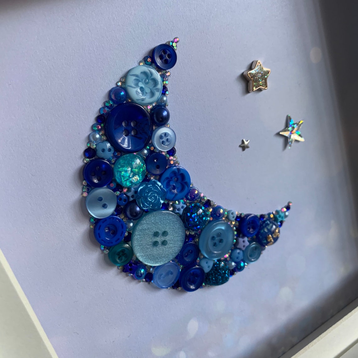 The Blue Moon, Button Art, Blue Moon Theme Decor, Inspirational Decor ...