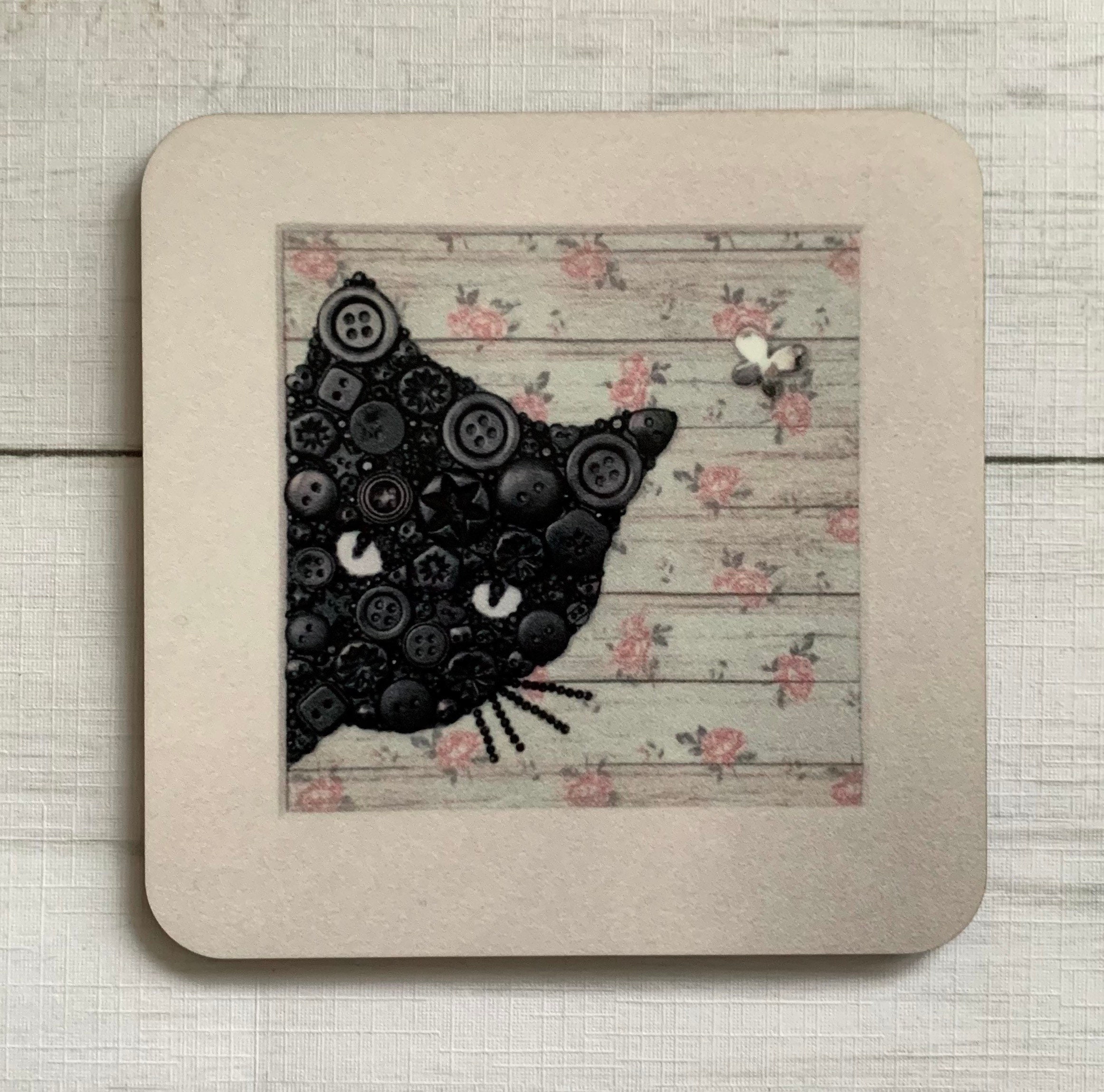 PRINTED Individual Cat Coasters Cat Theme Tableware New Home - Etsy UK