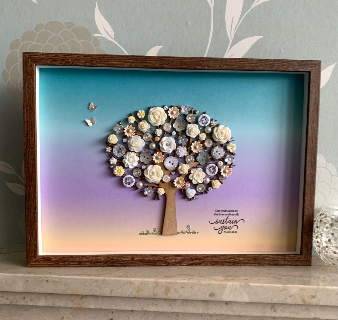 The Psalms Button Tree, Christian Wall Decor, Bible Verse Art, Psalm ...
