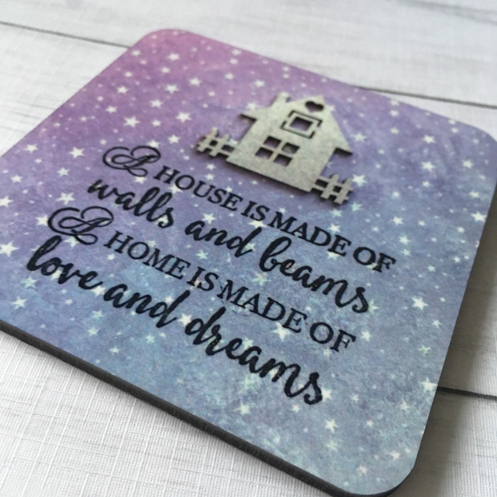 PRINTED Individual New Home Coasters Quote Coasters home | Etsy