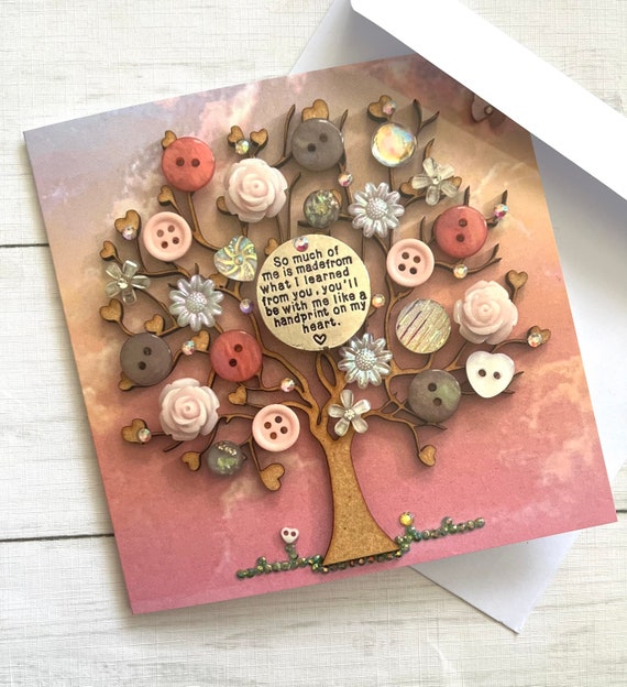 PRINTED Teacher Tree Art Quote Cards Teacher Handprint Quote | Etsy