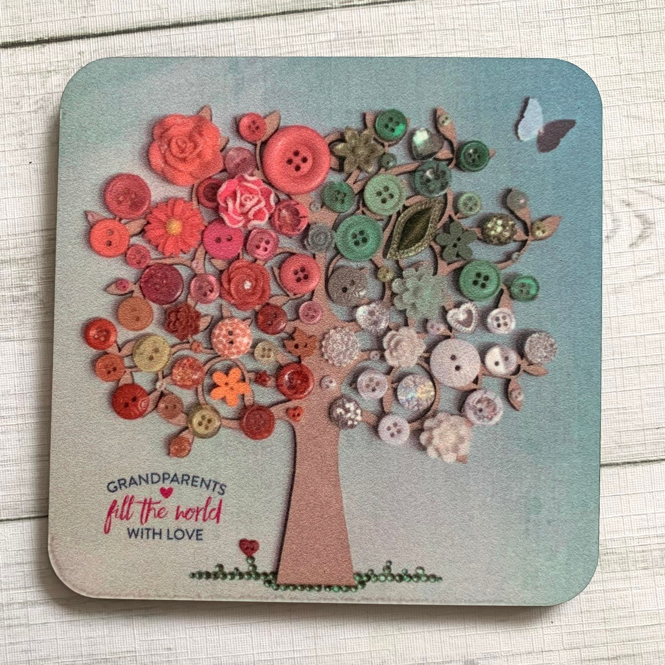 PRINTED Individual Best Grandma Coasters, Grandad Quote Coasters, Tree ...