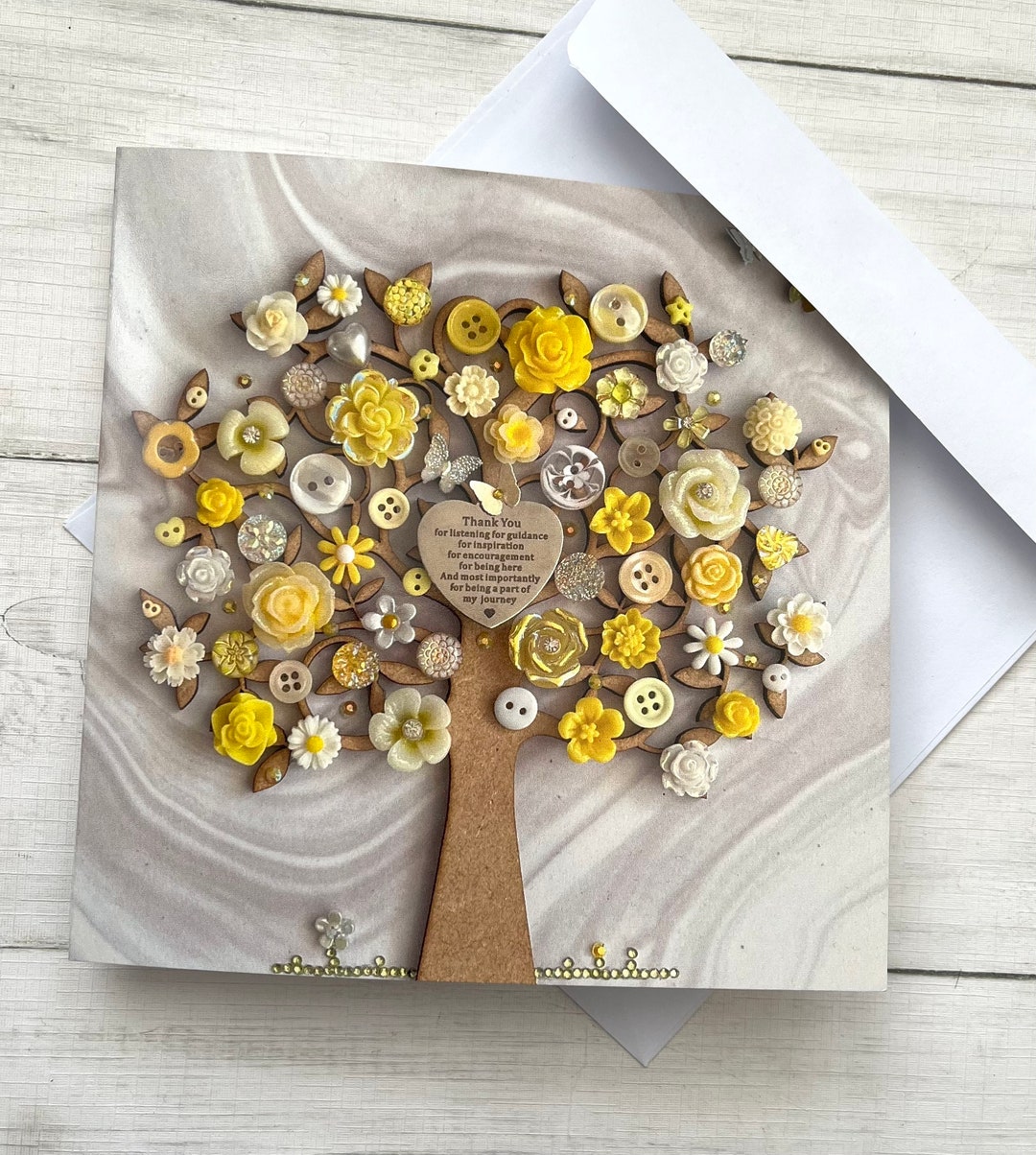 PRINTED Thank You Quote Tree Card, Flat Tree Printed Cards, Thank You ...