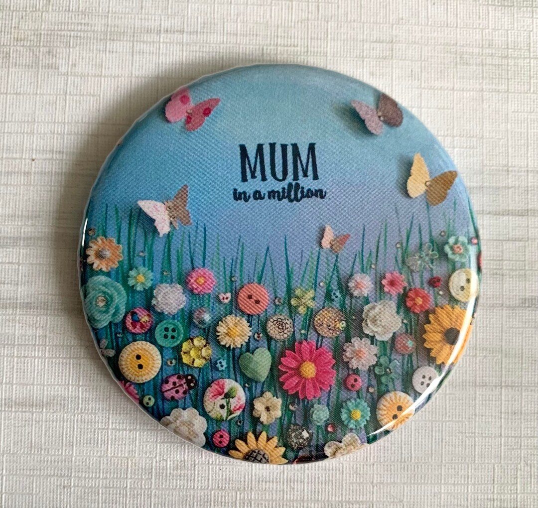 PRINTED Individual Mum Quote Magnet, Small Round Flower Art Magnets ...