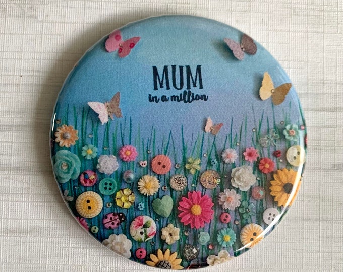 PRINTED Individual Mum Quote Magnet, Small Round Flower Art Magnets ...