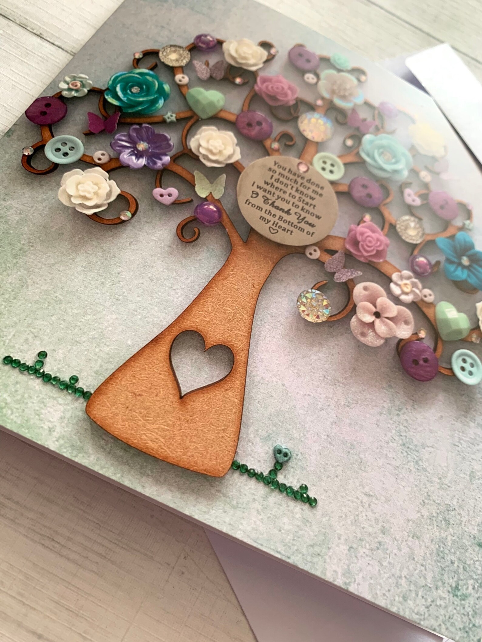 PRINTED Thank You Quote Card Flat Tree Printed Cards Thank | Etsy