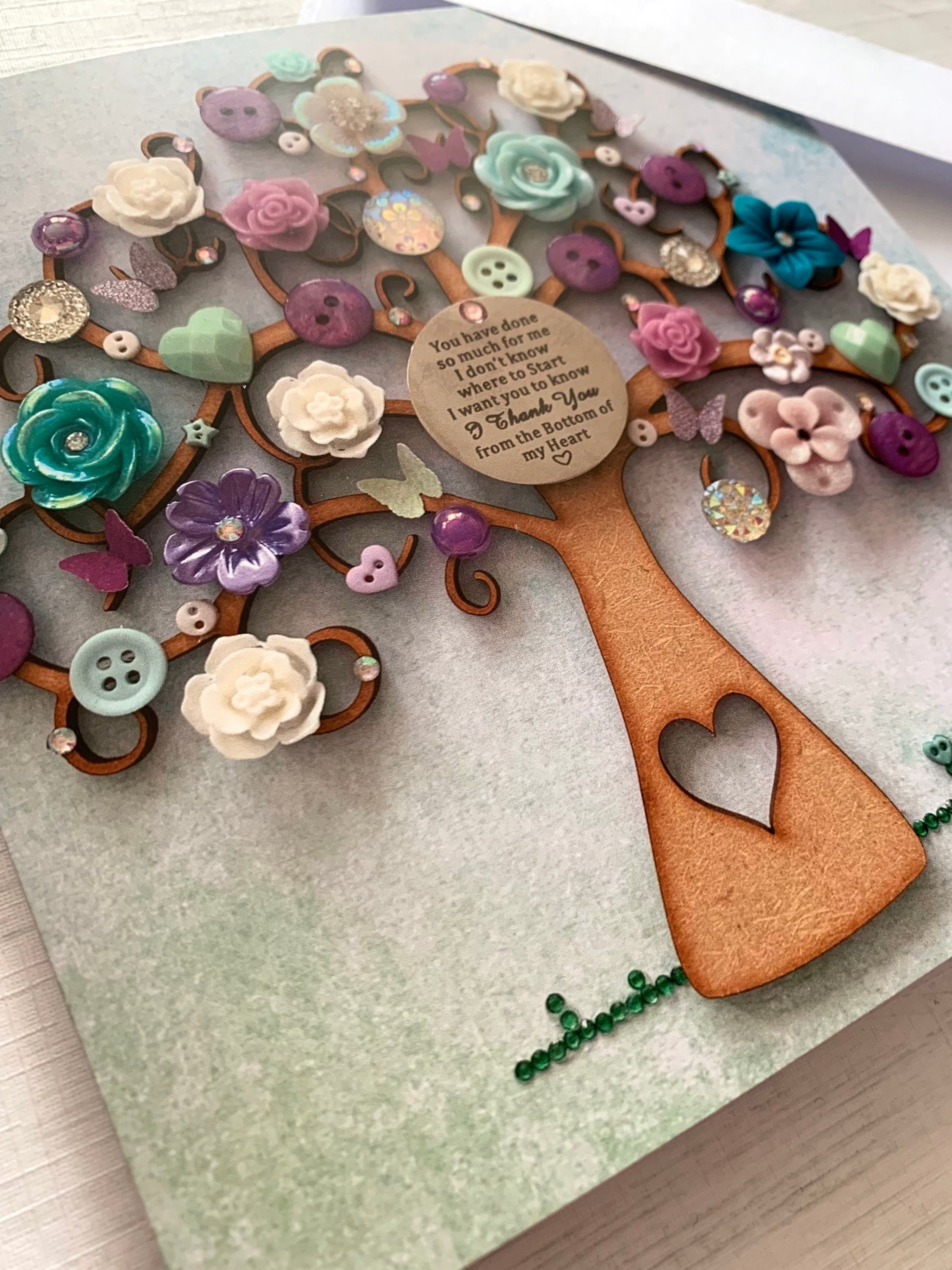 PRINTED Thank You Quote Card Flat Tree Printed Cards Thank | Etsy