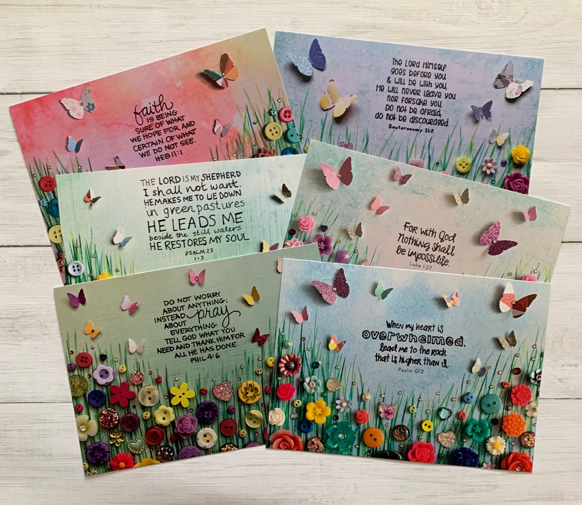 Set of 6 Bible Verse Postcards, PRINTED (not 3D) Postcard Pack ...