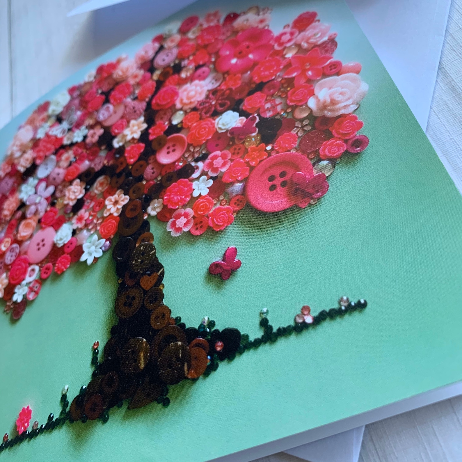 PRINTED Blossom Tree Card, Tree Print Card, Pink Tree Card, Pretty ...
