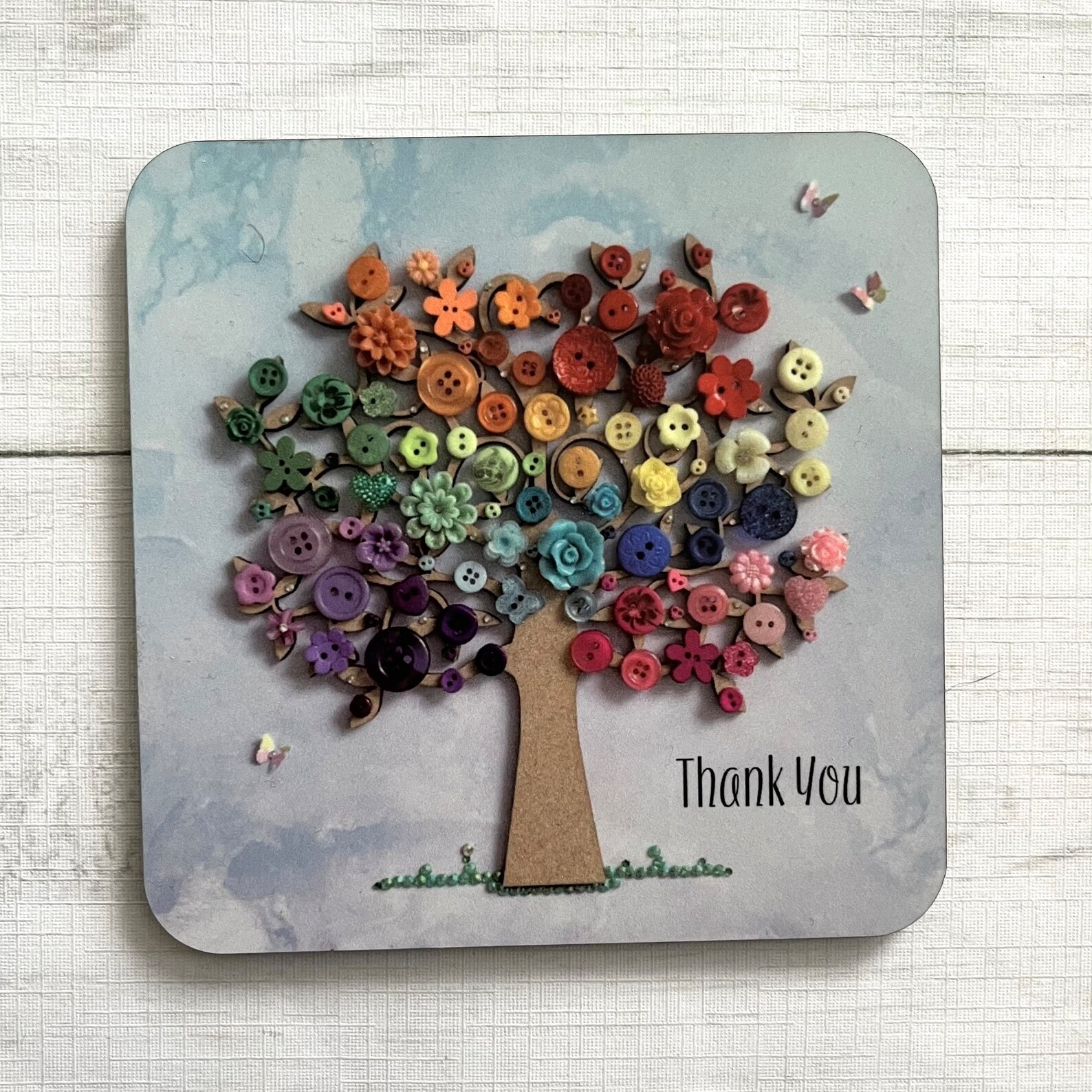 PRINTED Individual Thank You Rainbow Tree Art Coasters Tree - Etsy