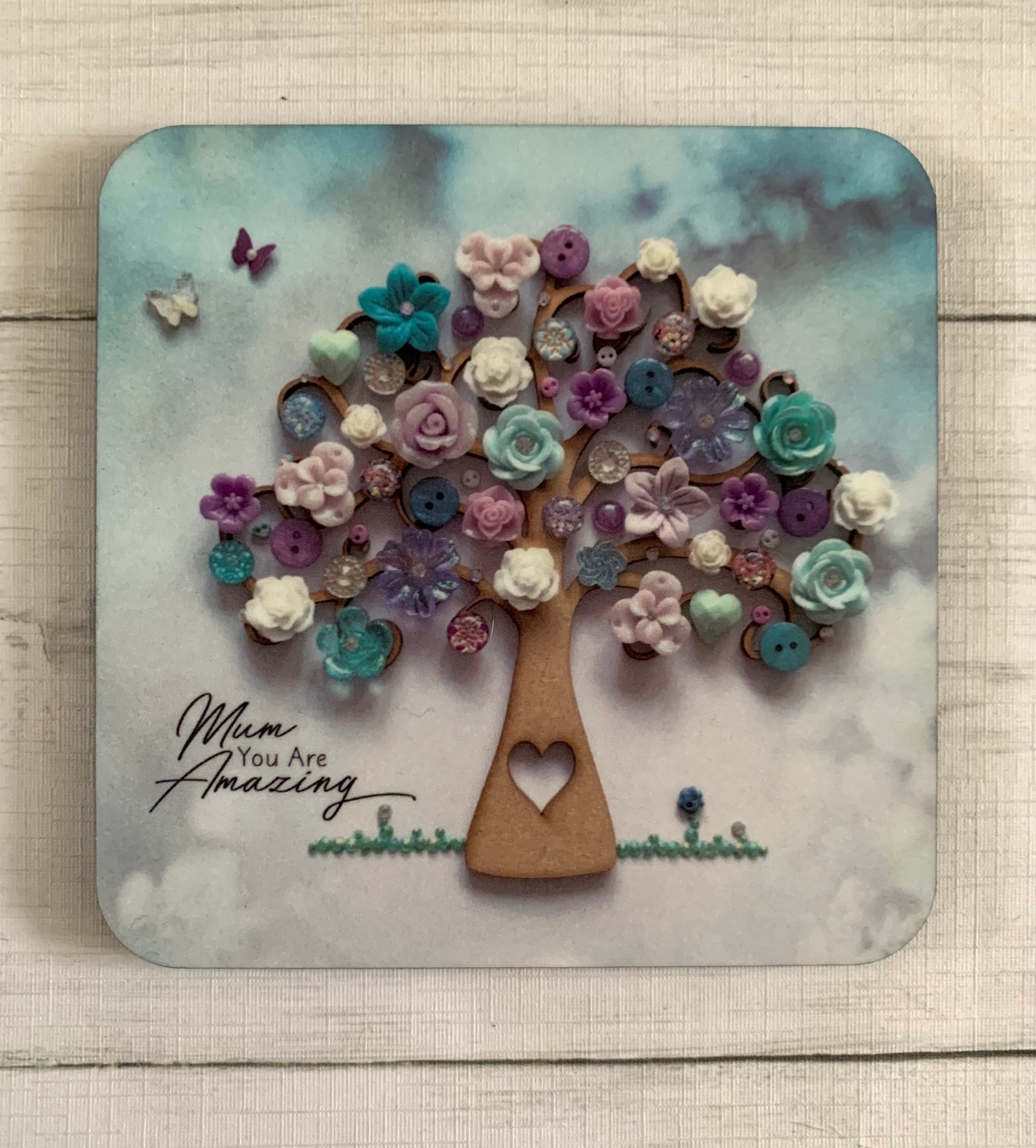 PRINTED Individual Mum Coasters Love You Mum Drinks Mat Mum | Etsy