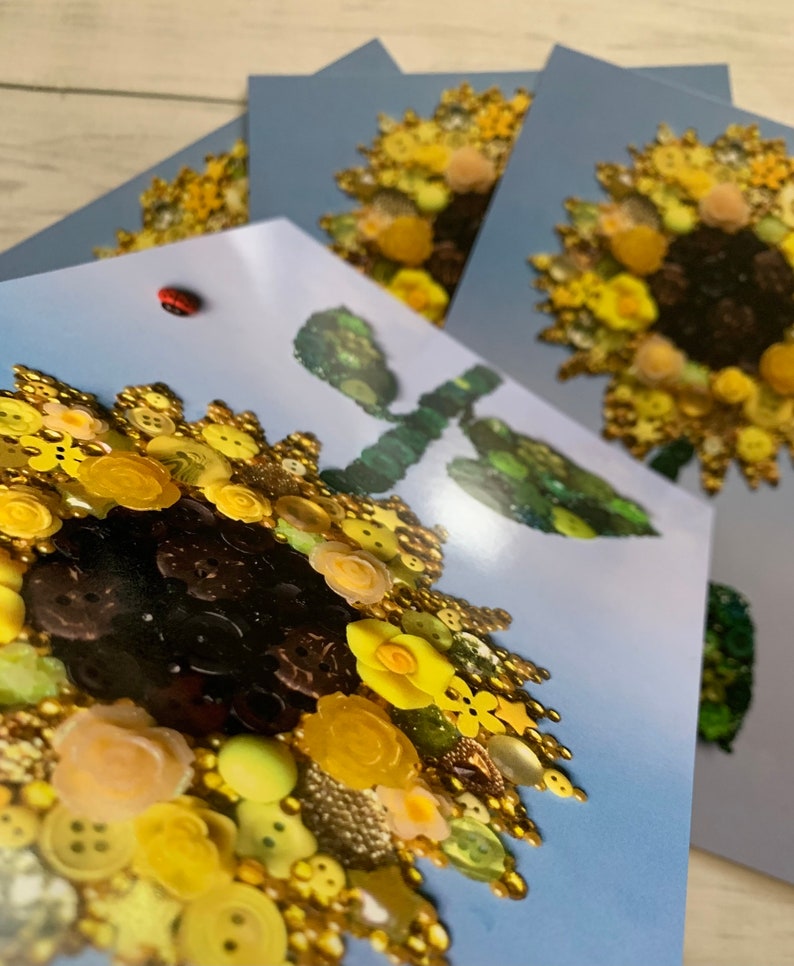 Set of 3 PRINTED A5 Sunflower Postcards, Sunflower Postcard Pack ...