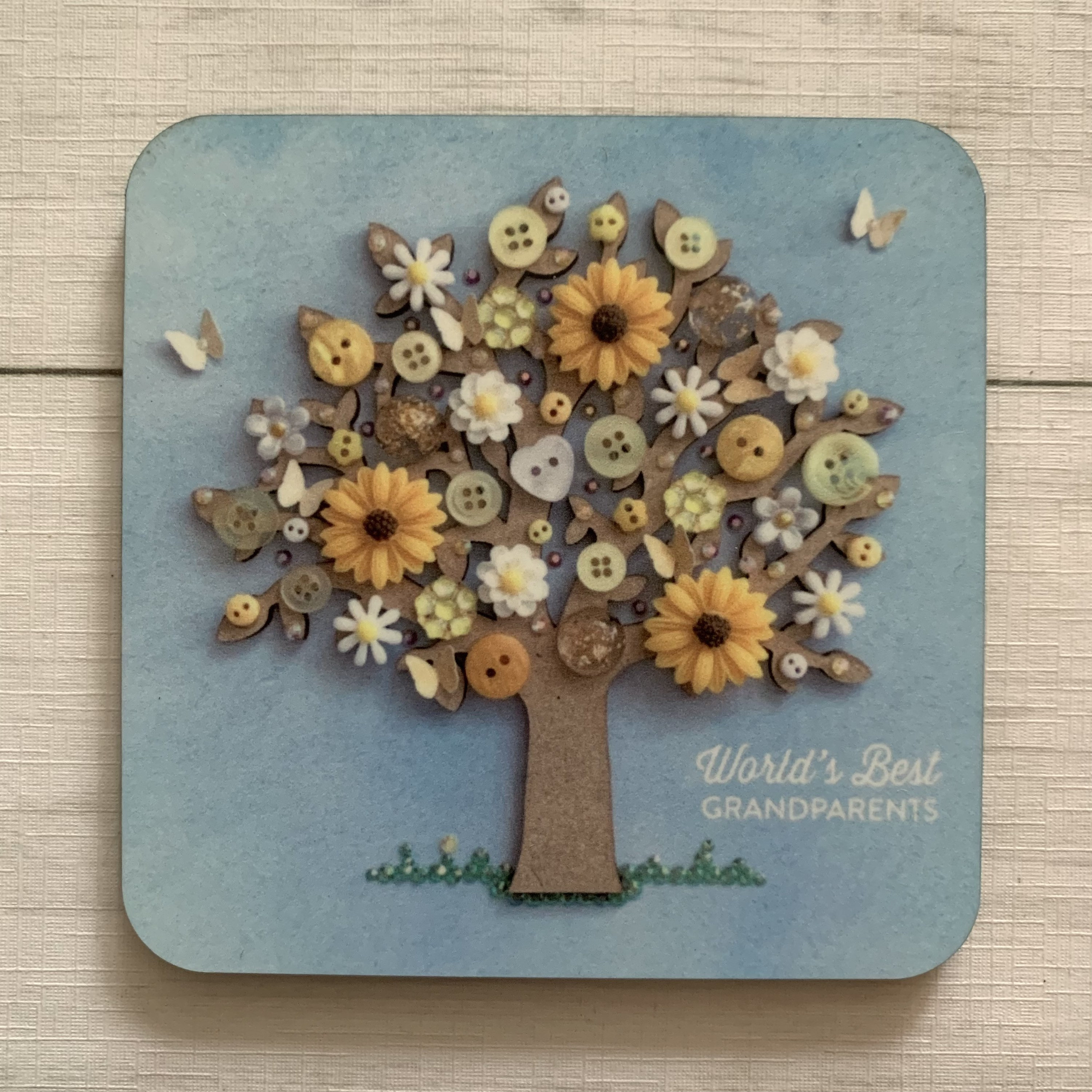 PRINTED Individual Best Grandma Coasters, Grandad Quote Coasters, Tree ...