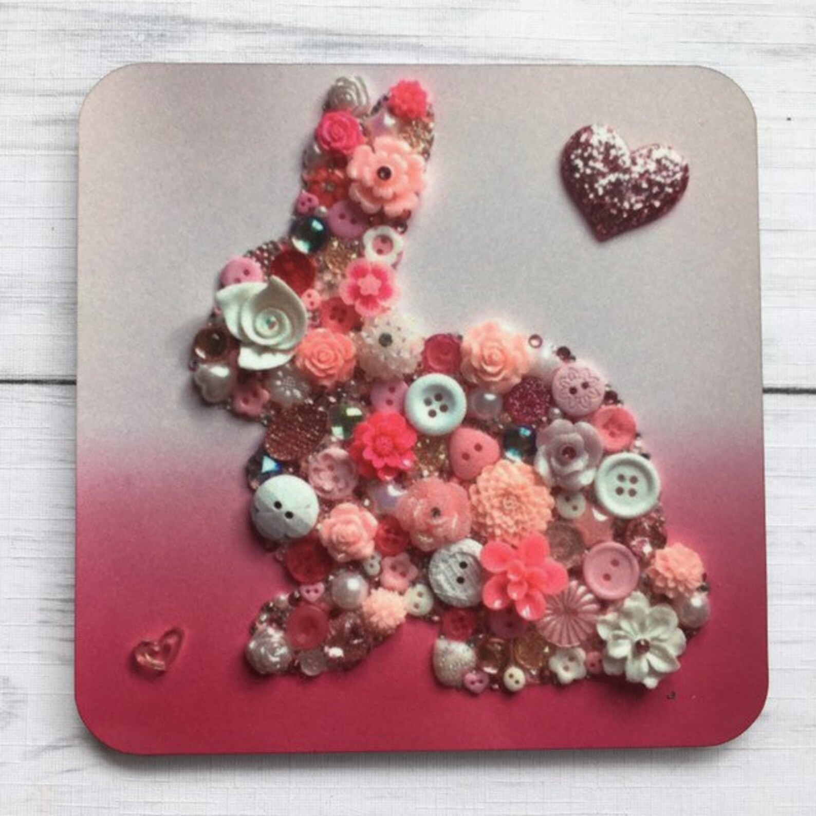 PRINTED Individual Bunny Coasters Unique Coasters Rabbit | Etsy