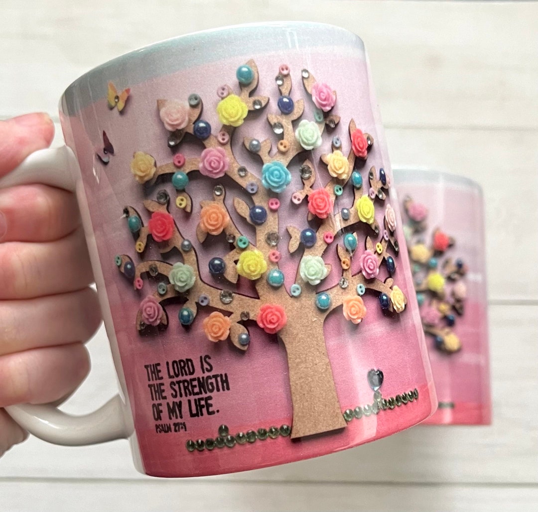 PRINTED Bible Verse Tree Art Mug, Double Sided Print Mug, Individual ...