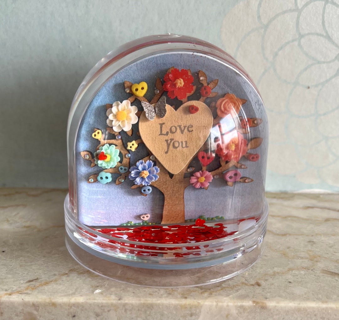 PRINTED Love You Snow Globe, Anniversary Snow Globe Gift, Sentiment ...