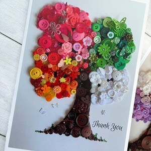 PRINTED Set of 2 Thank You Cards, Tree Art Thank You, Glossy Printed ...