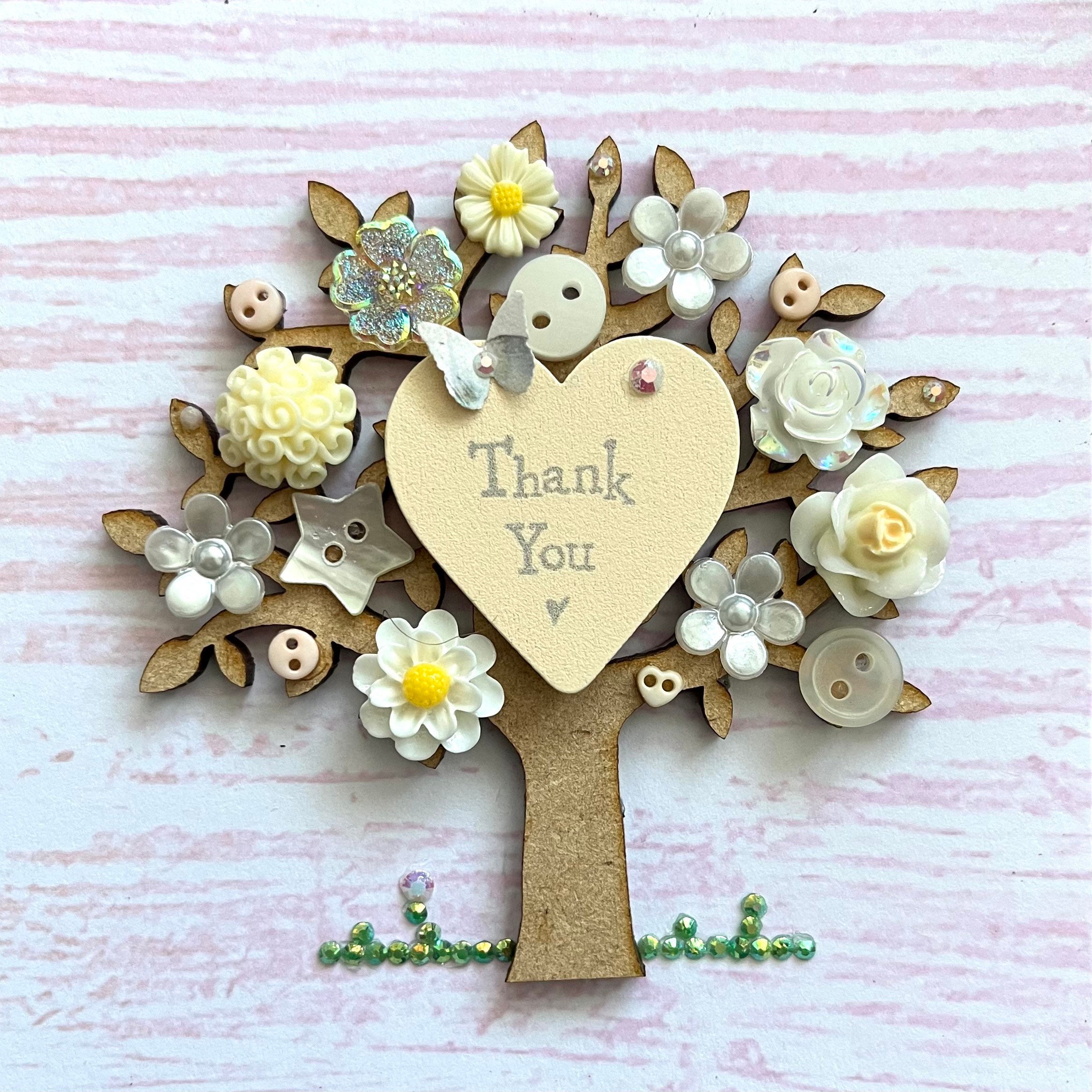 The Mini Thank You Tree Button Tree Gift Thank You Framed - Etsy UK