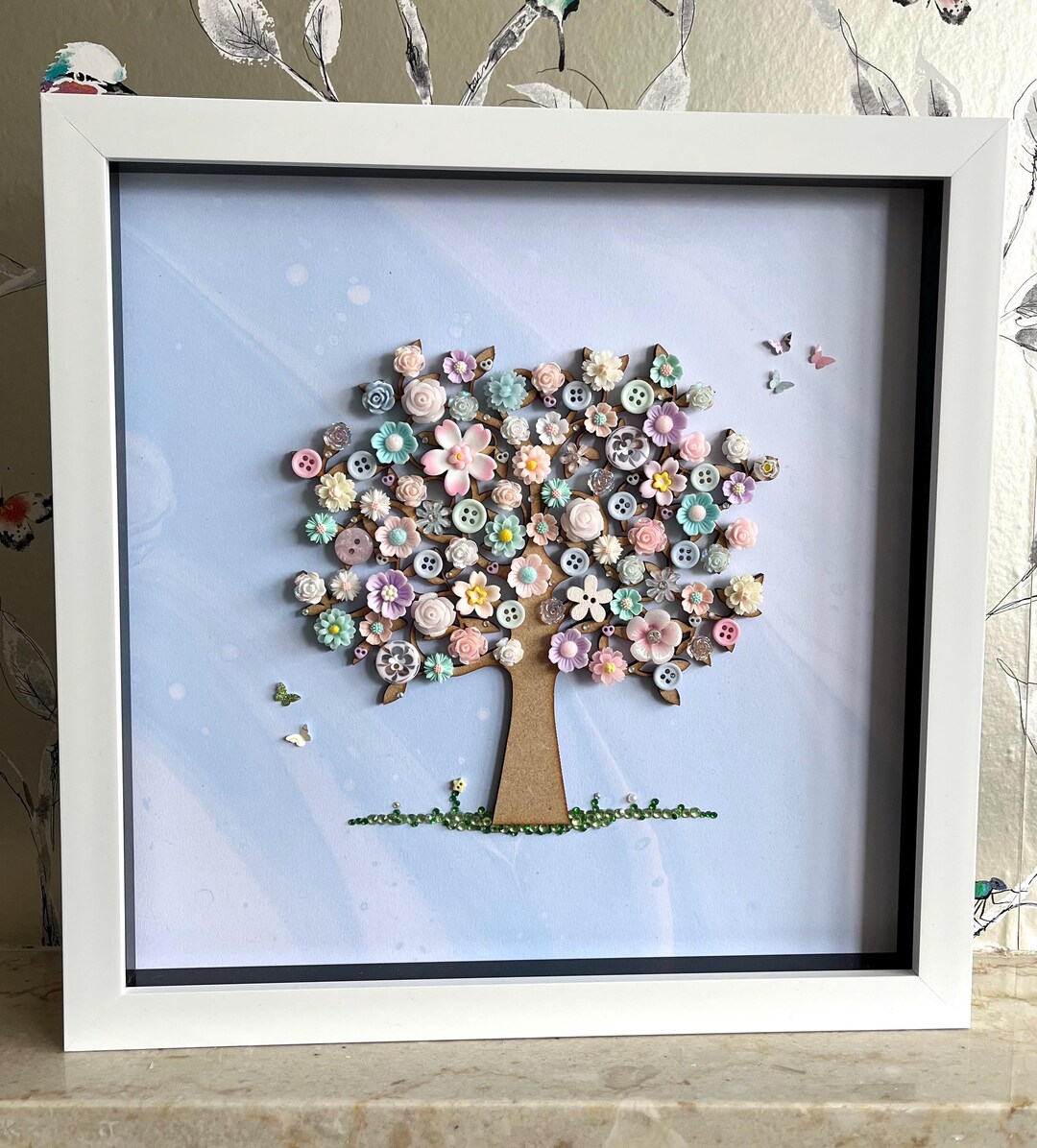 The Pastel Button Tree, Button Art, Tree Theme Decor, Nature Theme ...
