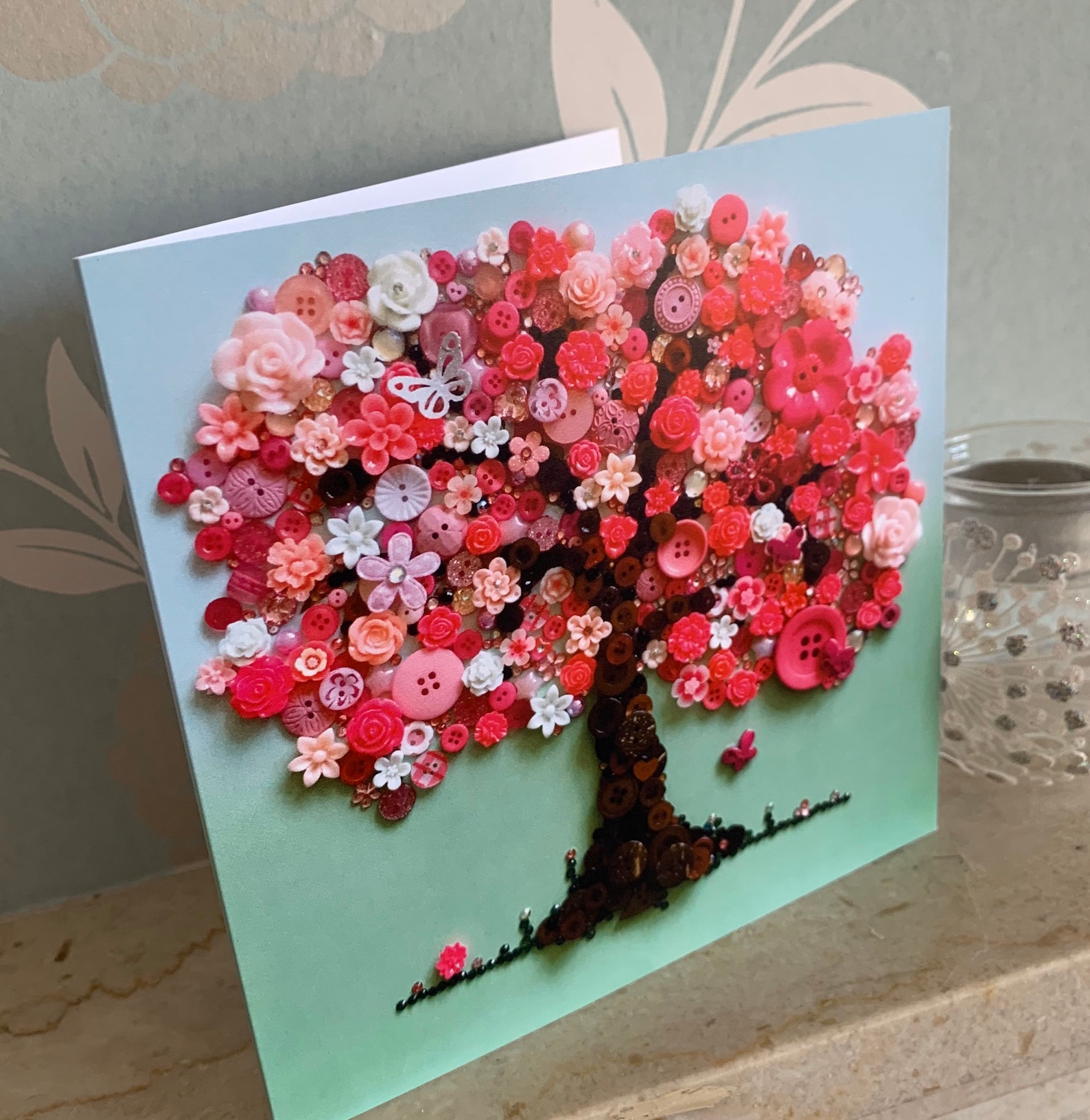 PRINTED Blossom Tree Card, Tree Print Card, Pink Tree Card, Pretty ...