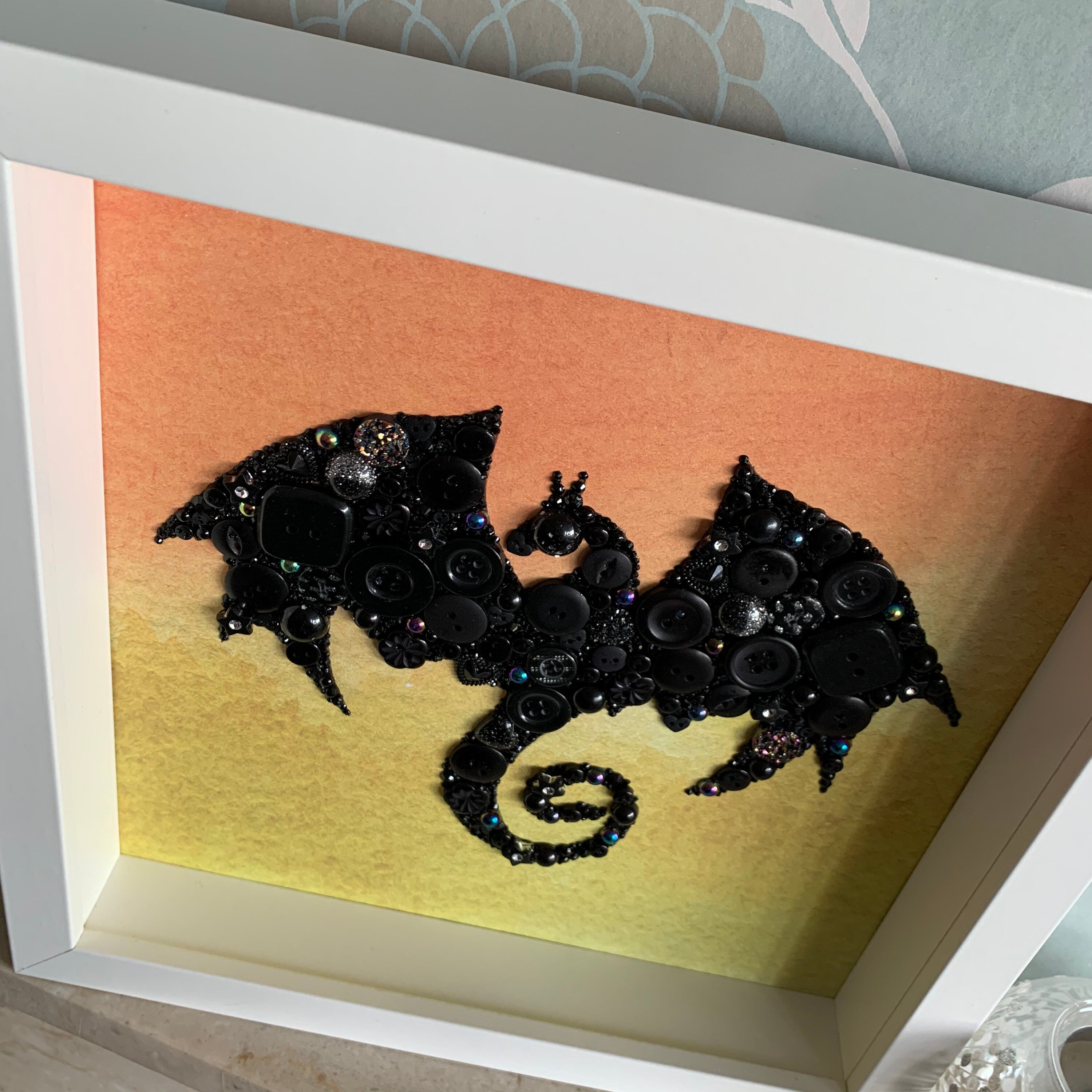 The Button Dragon Button Art Dragon Gift Dragon Wall Art - Etsy