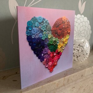 PRINTED Rainbow Heart Card, Heart Theme Print Rainbow Lover Card ...