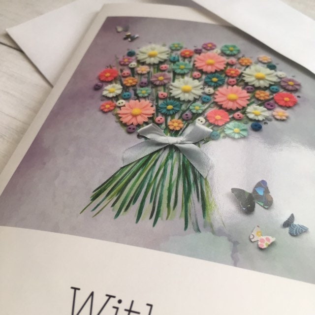 PRINTED Floral Sympathy Cards Flat Printed Cards With | Etsy