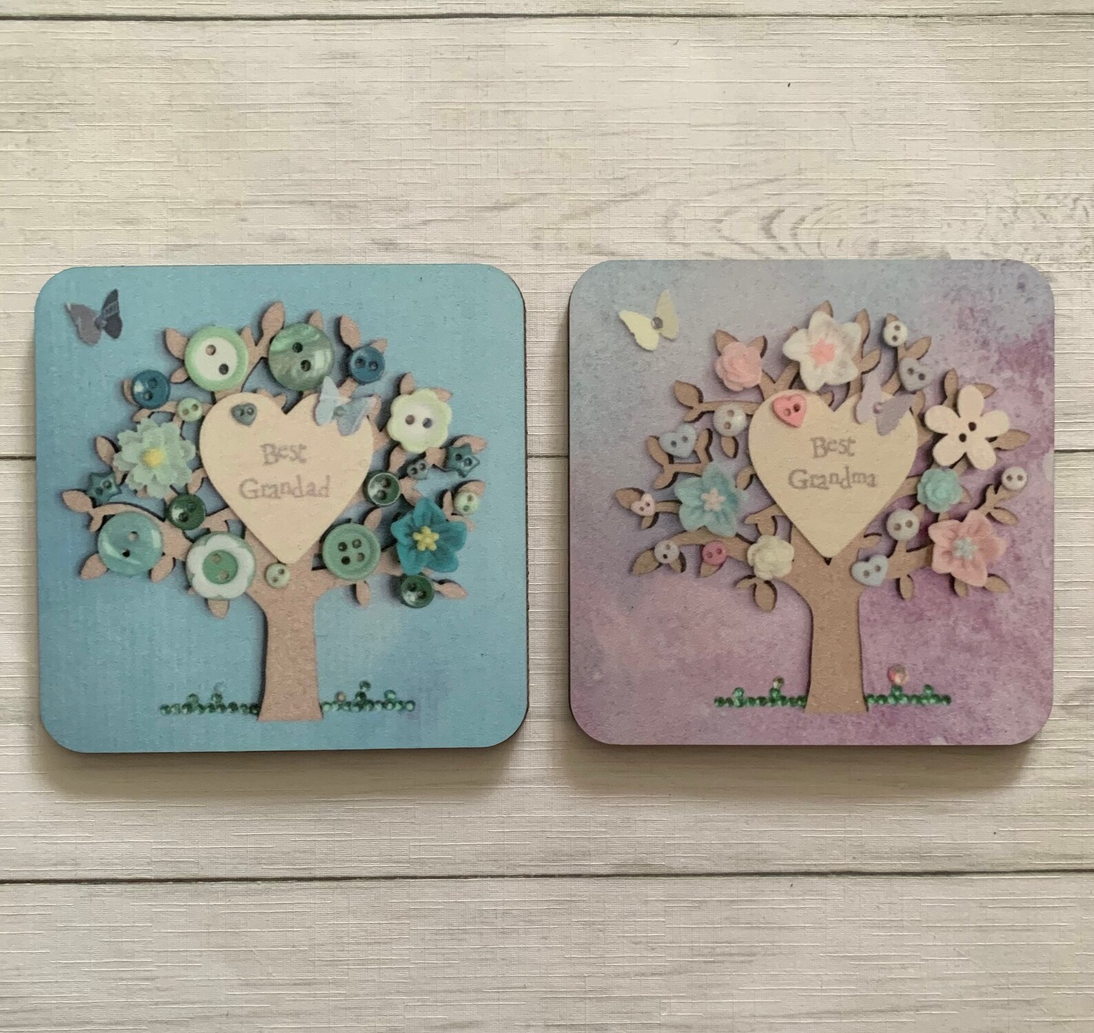 PRINTED Individual Best Grandma Coasters Grandad Quote - Etsy