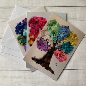 Set of 3 PRINTED (not 3D) Tree Postcards, Tree Art Postcard Pack ...