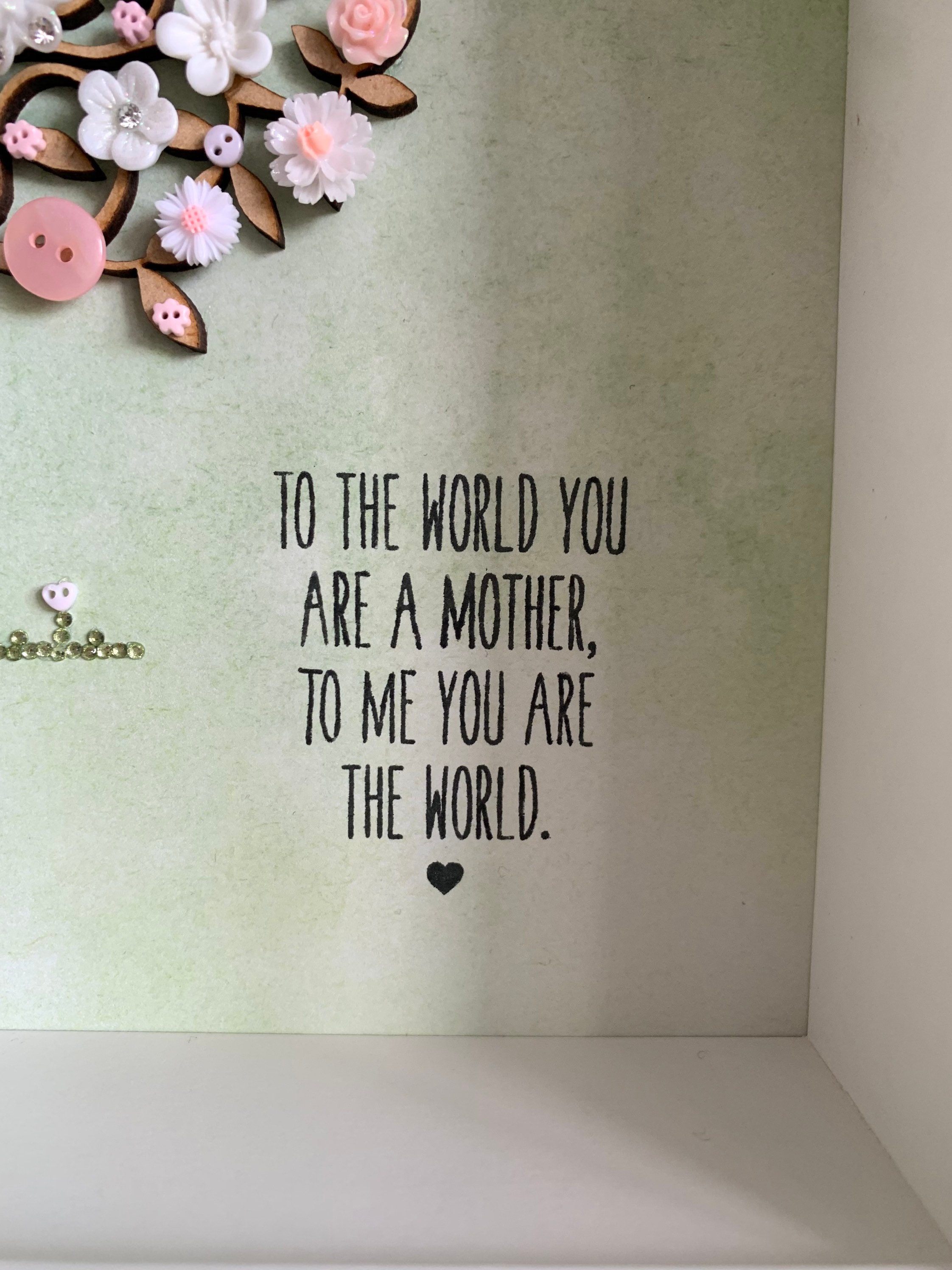 The Pink Blossom Tree Mother Quote Wall Art Button Tree - Etsy