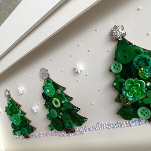 The Button Christmas Trees Button Art Gift Unique Christmas | Etsy