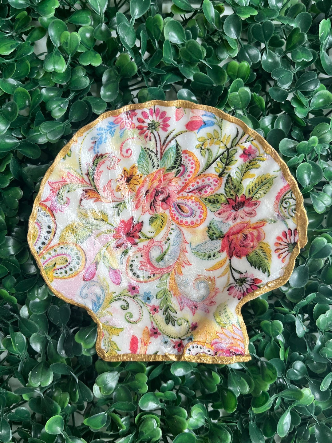 Paisley Print Jewelry Dish, Ring Dish, Trinket Dish, Ring Shell ...